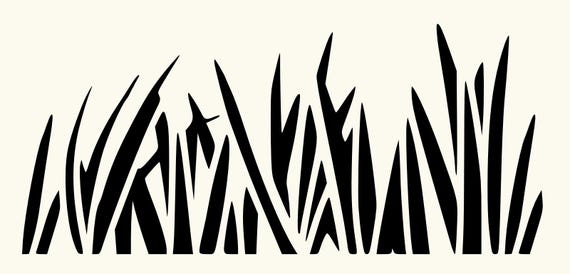 Shadow Grass Stencil 0555