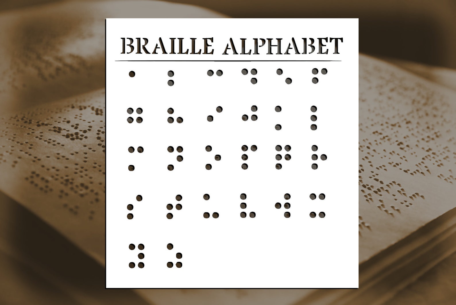 Braille Alphabet Reusable Stencil (many Sizes) - Etsy