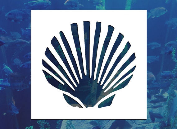 Clam or Scallop Sea Shell Reusable Stencil many Sizes - Etsy