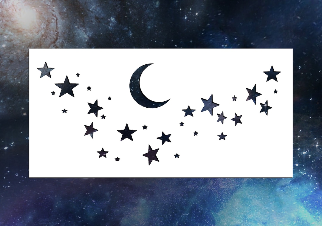 Stars Crescent Moon Reusable Stencil (many Sizes) - Etsy