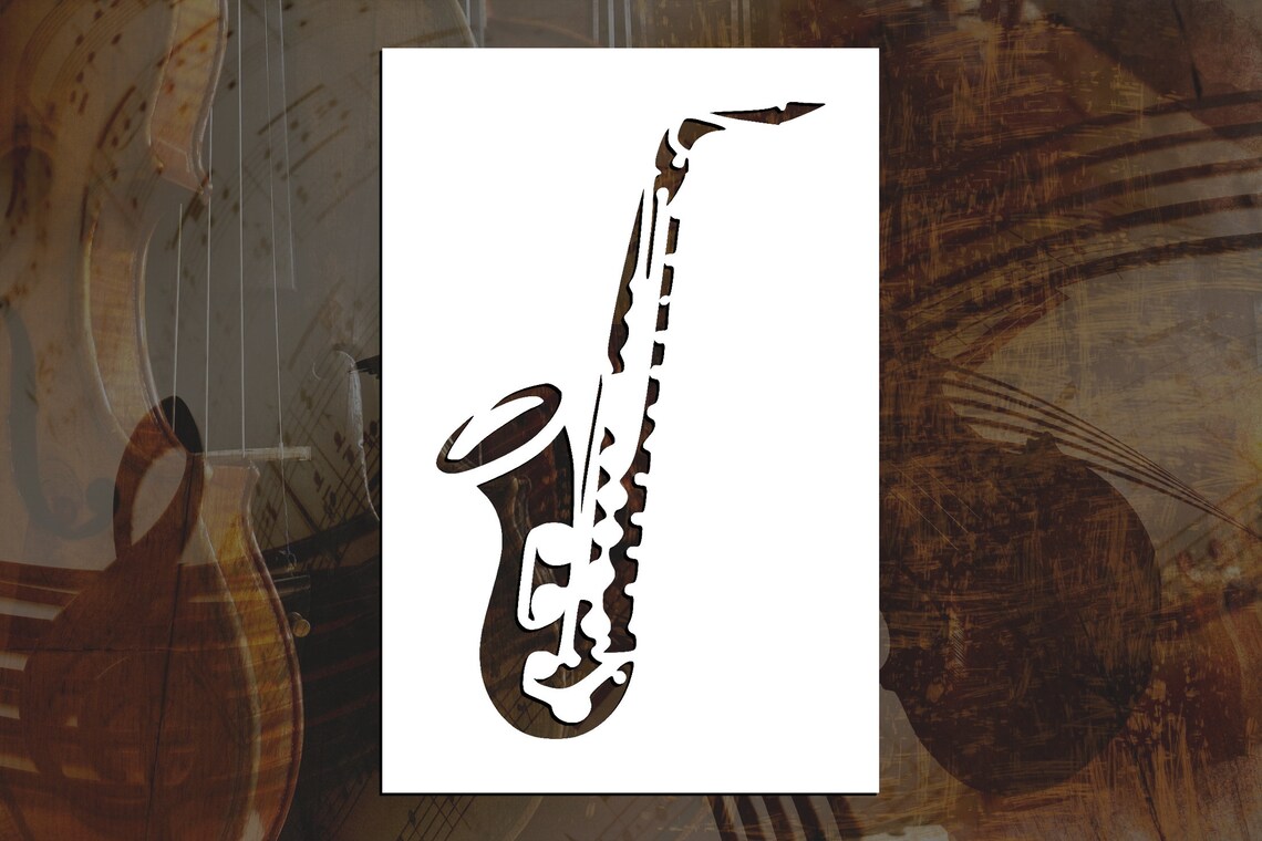 Alto Saxophone Reusable Stencil many Sizes | Etsy