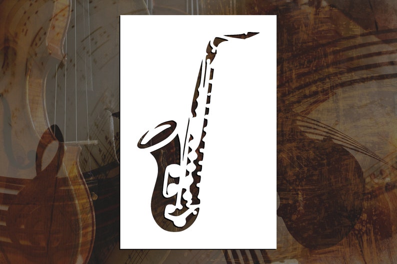 Alto Saxophone Reusable Stencil (many Sizes) - Etsy