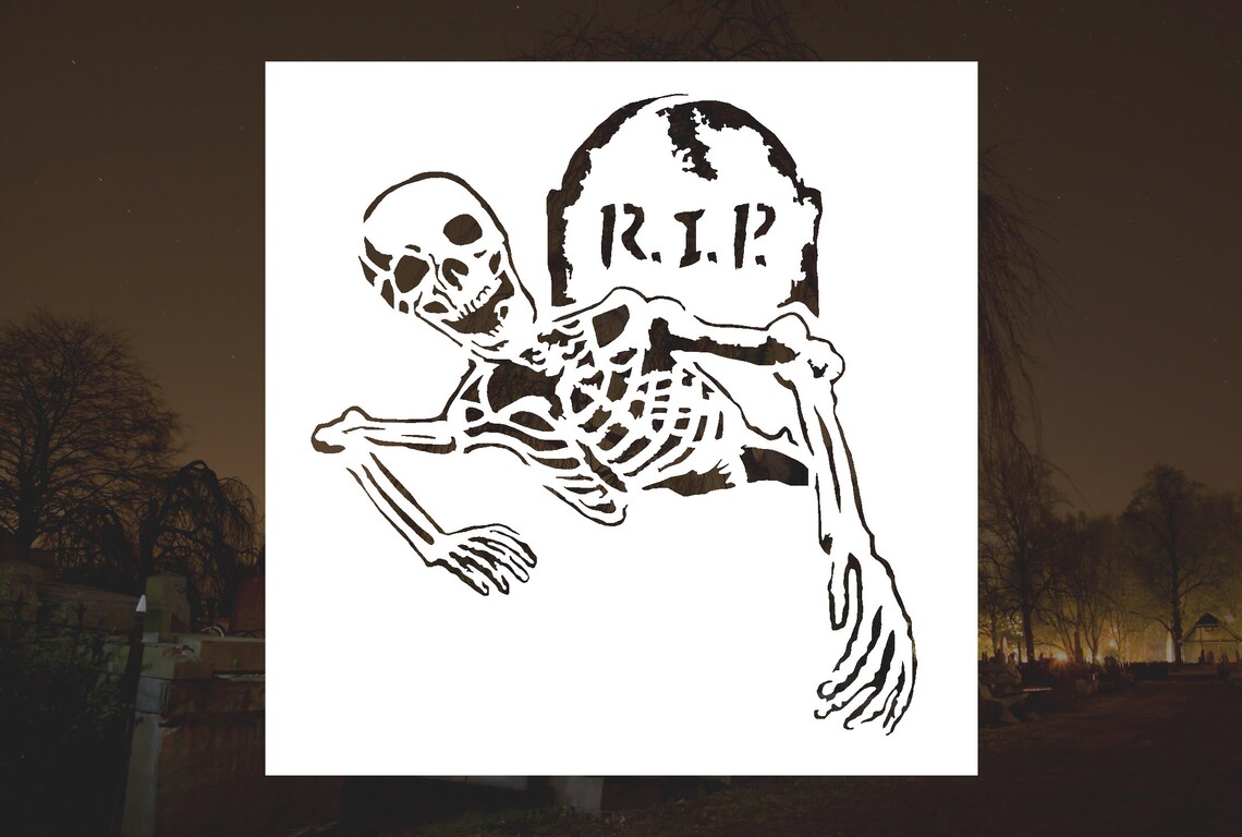 Skeleton Grave Reusable Stencil (many Sizes) - Etsy