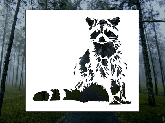 Raccoon Reusable Stencil many Sizes | Etsy