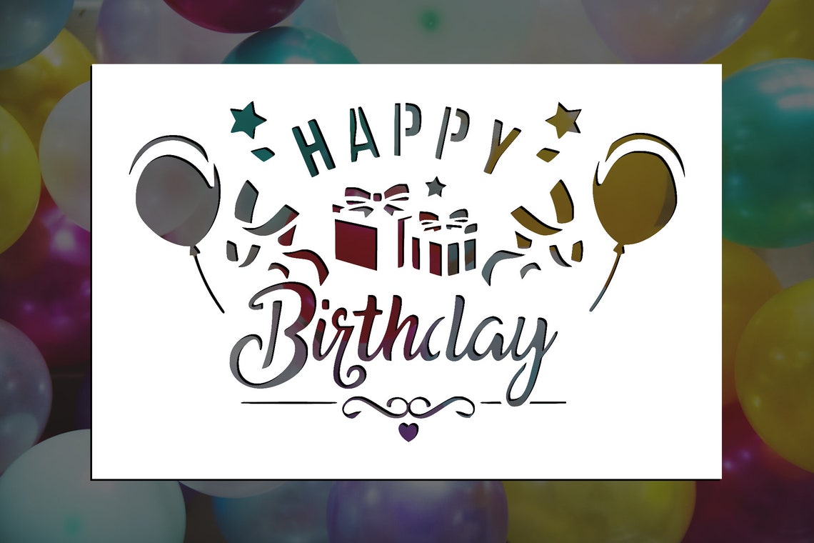 Happy Birthday Reusable Stencil (many Sizes) - Etsy