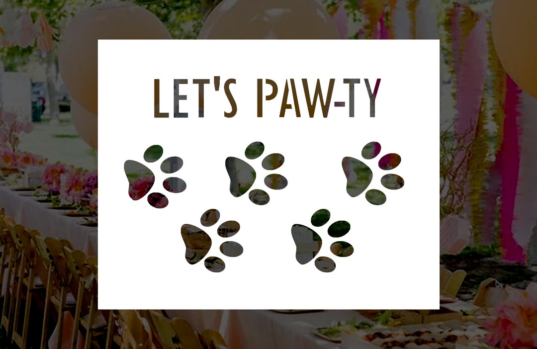 Funny Paw Print Party Reusable Stencil (many Sizes) - Etsy