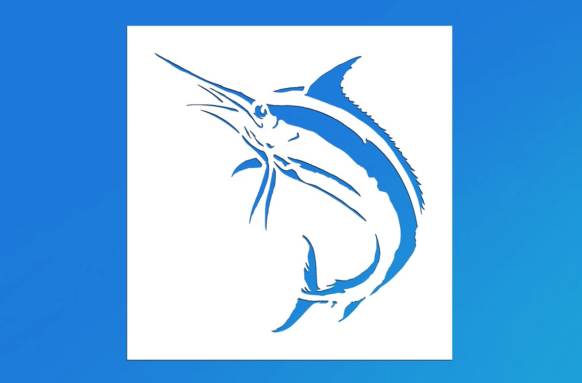 Marlin Reusable Stencil Many Sizes | Etsy