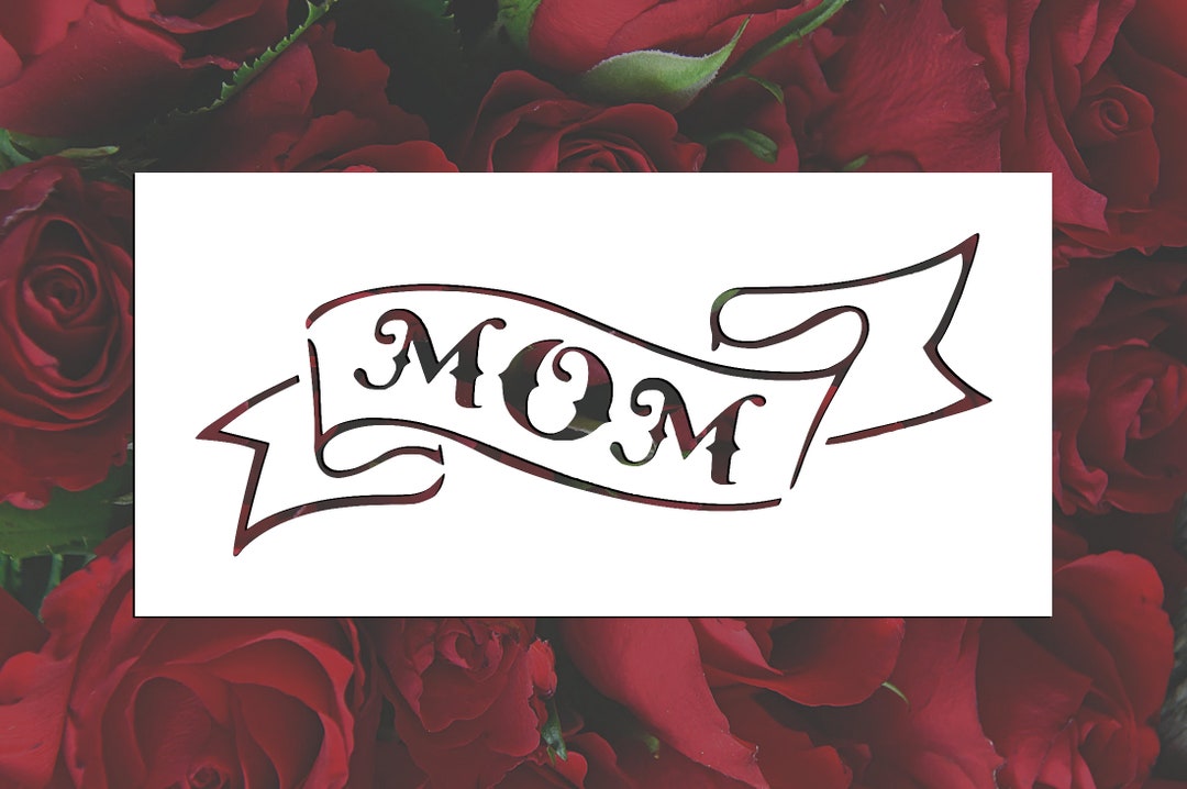 Mom Banner Reusable Stencil (many Sizes) - Etsy