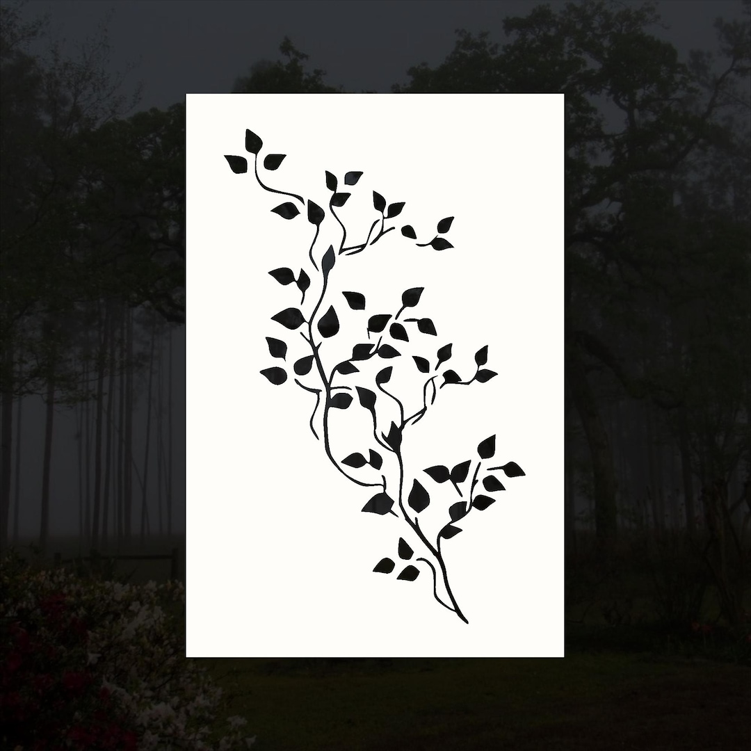 Vine With Leaves Reusable Stencil (many Sizes) - Etsy