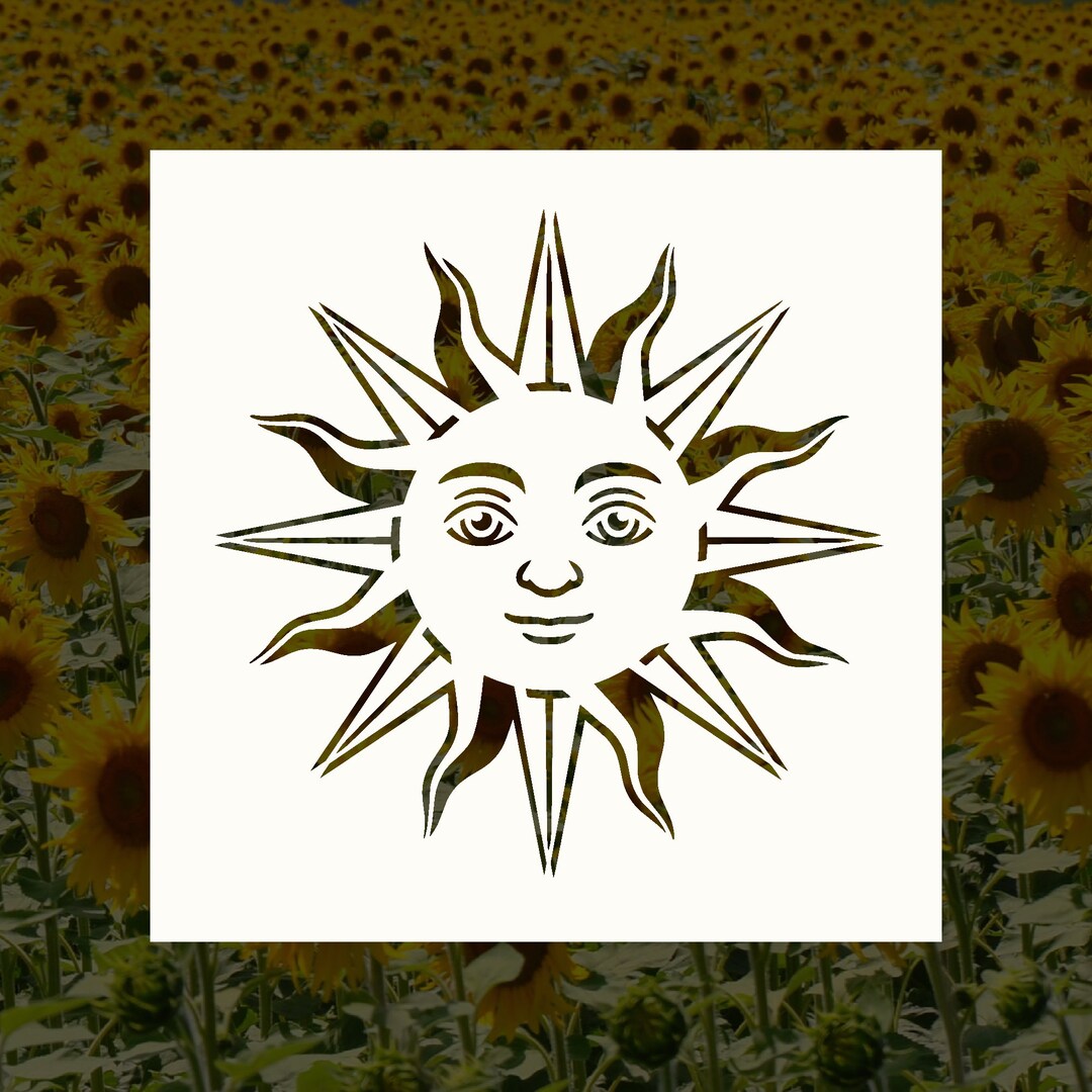 Sun in Splendour Reusable Stencil (many Sizes) - Etsy