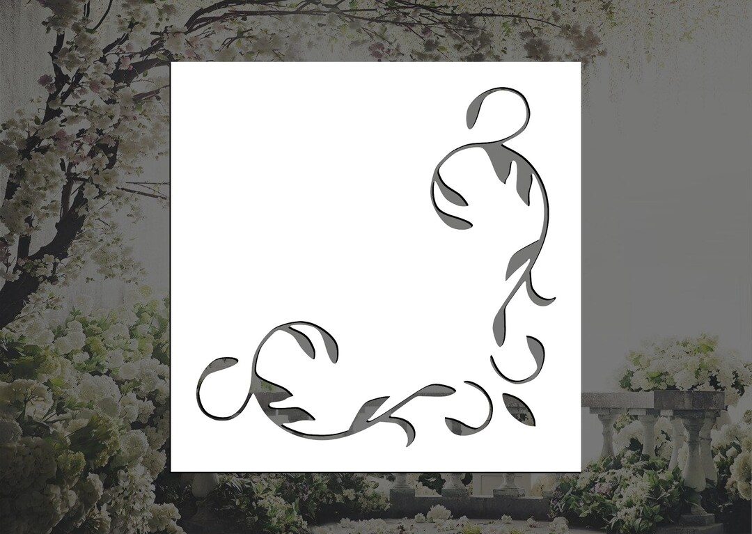 Floral Corner Reusable Stencil (many Sizes) - Etsy