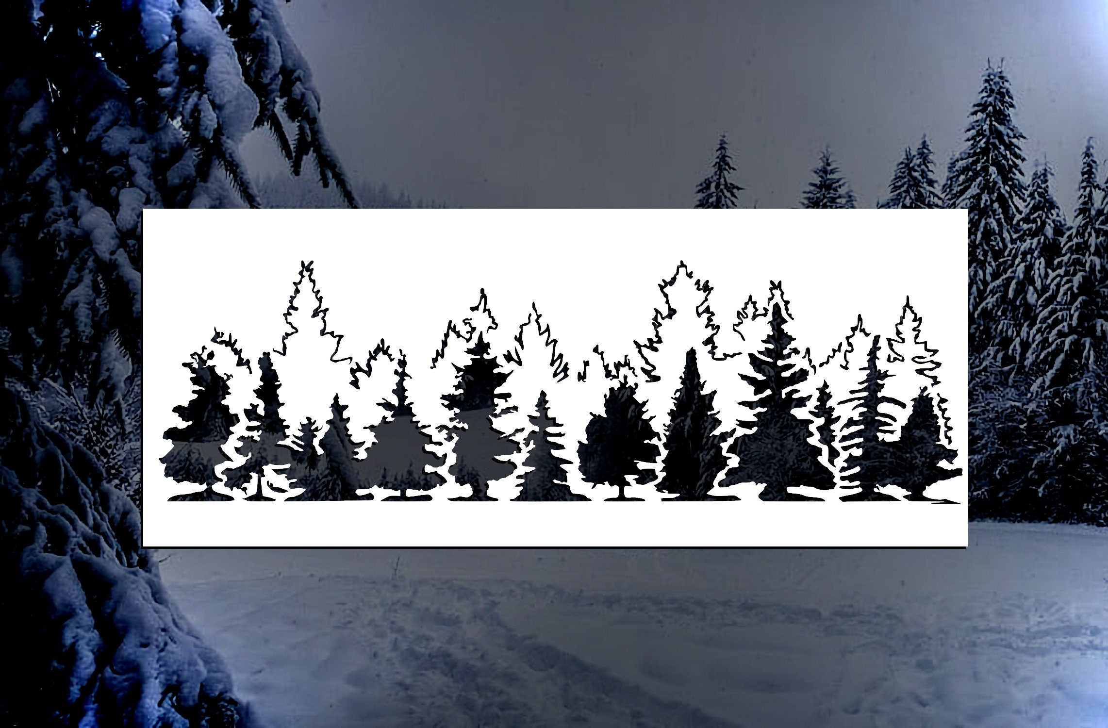 Tree Line Reusable Stencil many Sizes - Etsy