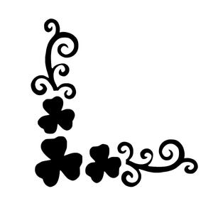 Shamrock Corner Reusable Stencil (many Sizes) - Etsy