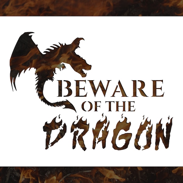 Beware Dragon Sign - Etsy