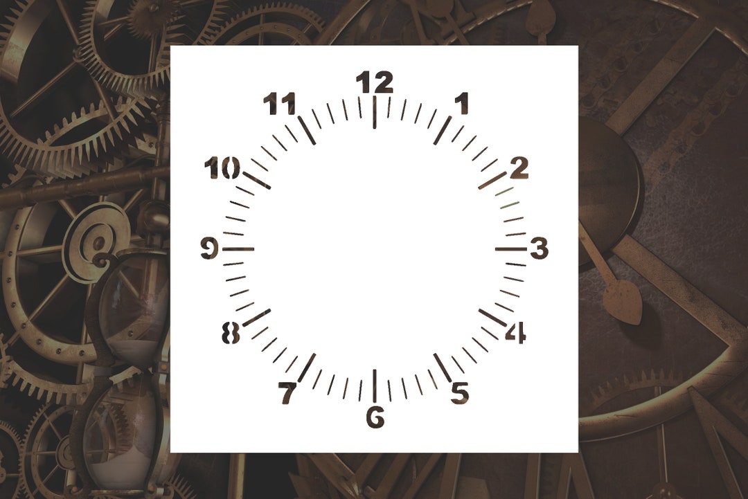 Simple Standard Clock Face Reusable Stencil (many Sizes) - Etsy