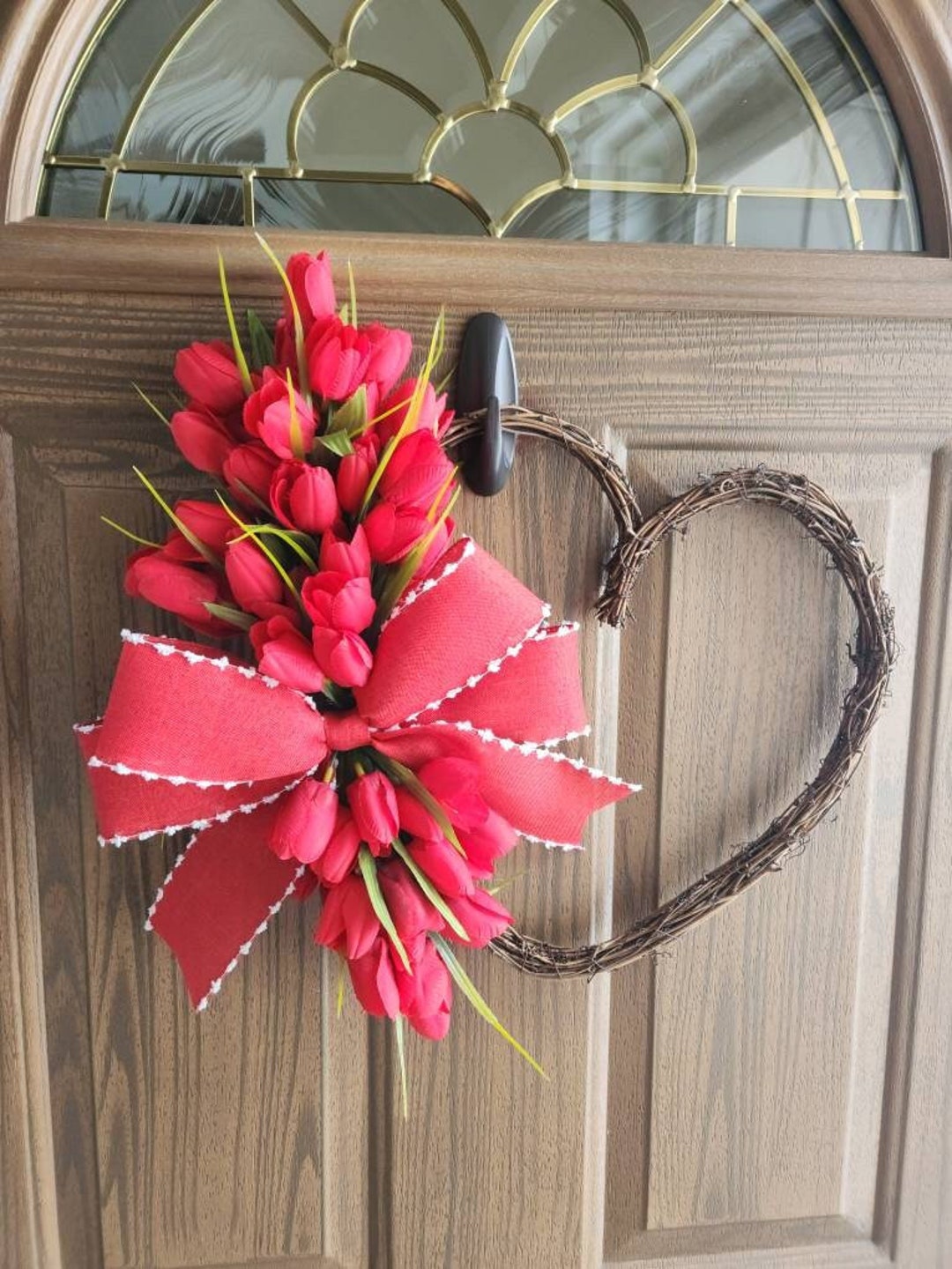 Red Rose Heart Wreath-grapevine Heart-anniversary Wreath-mothers Day ...