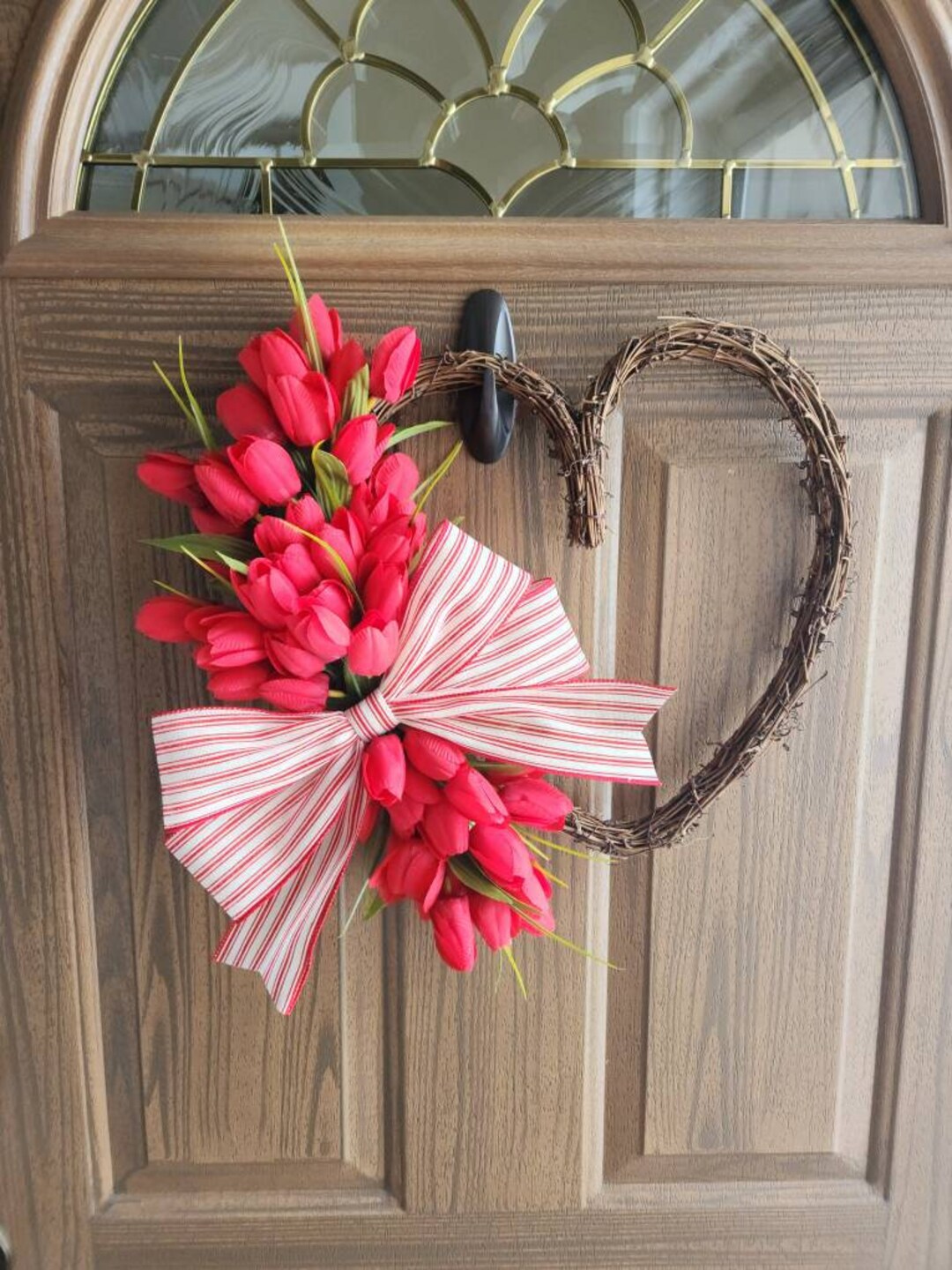 Red Rose Heart Wreath-grapevine Heart-anniversary Wreath-mothers Day ...