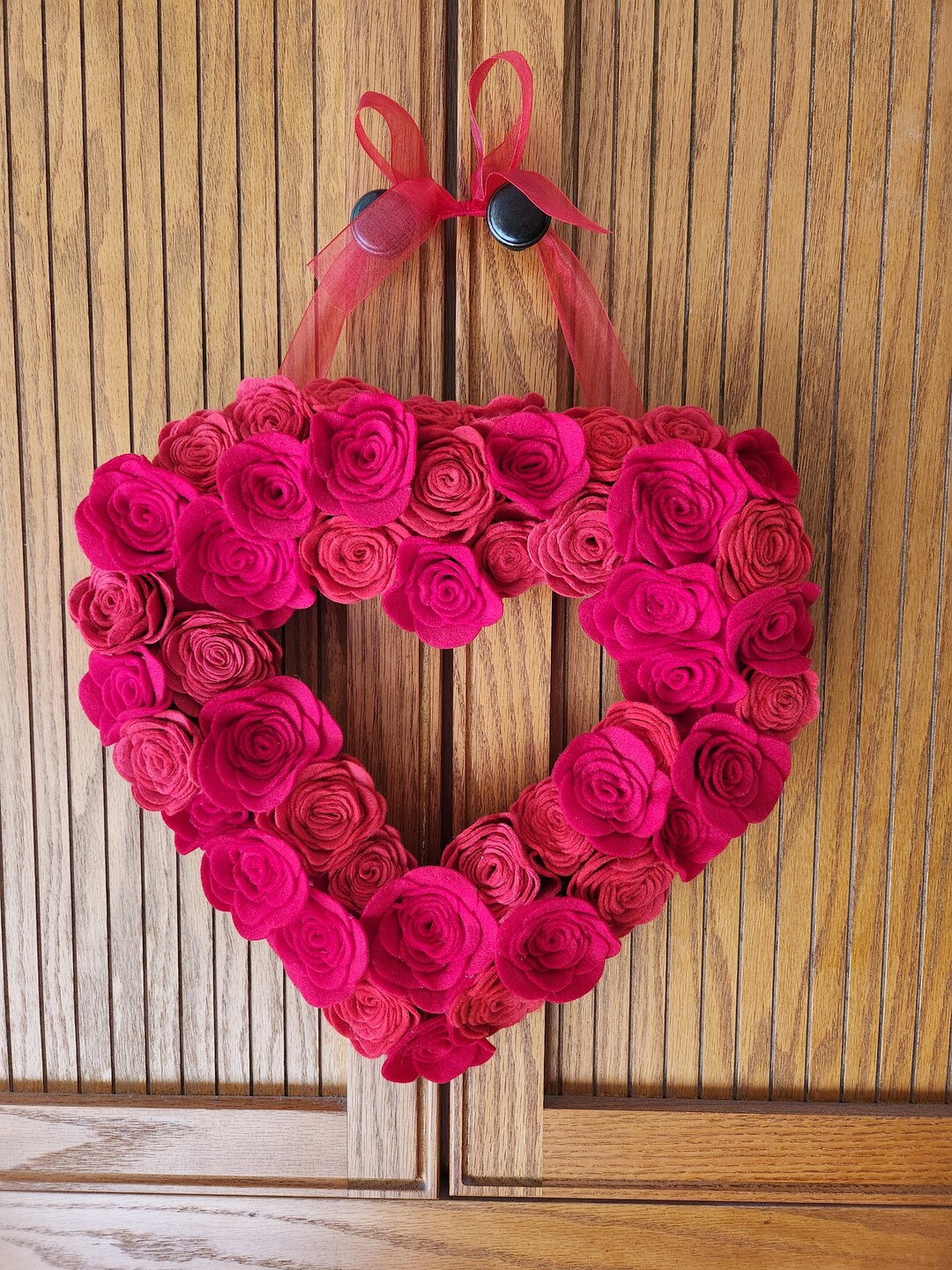 Red Rose Heart Wreath-mothers Day Gift-valentine Heart-love Heart ...