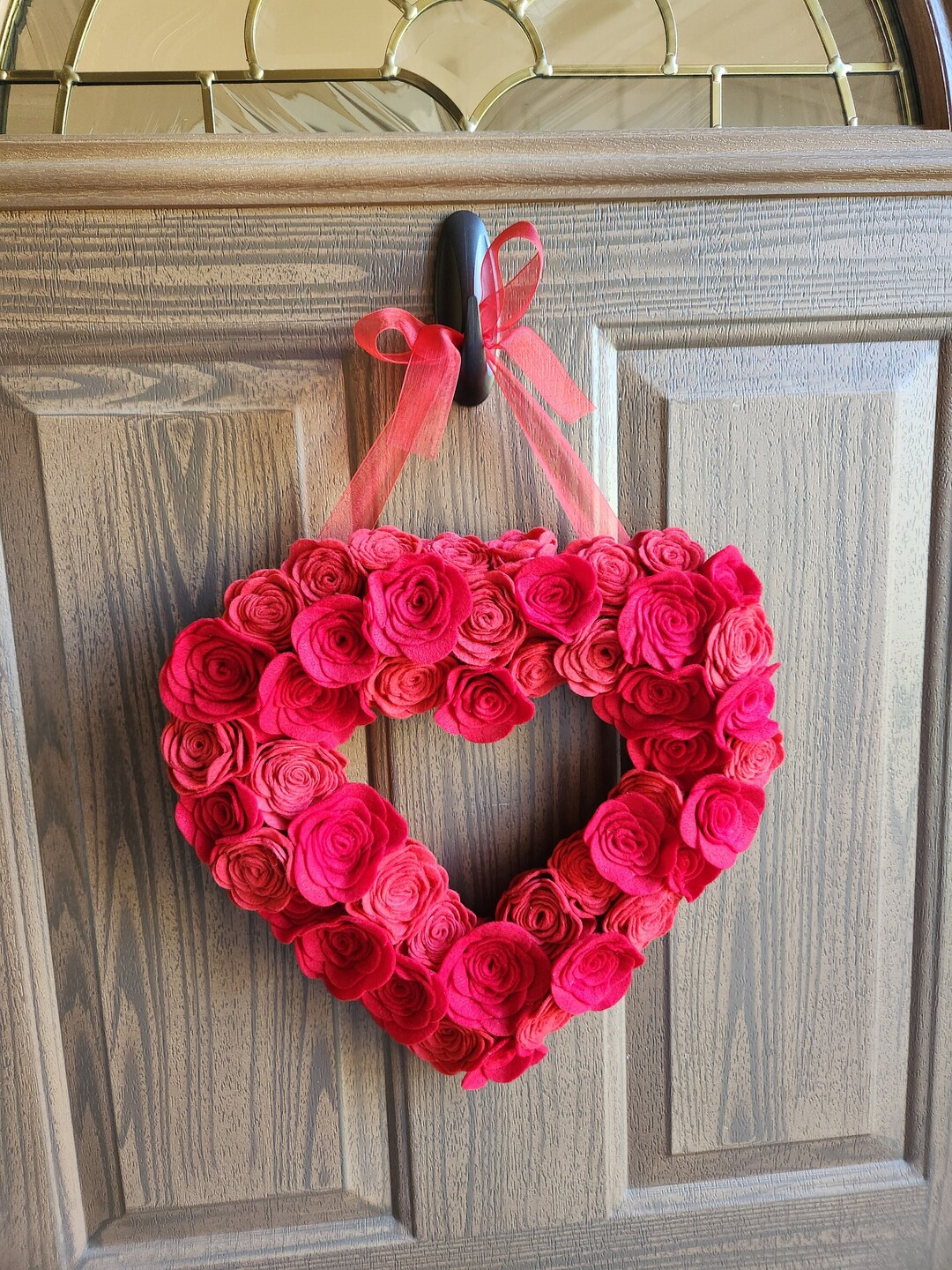 Red Rose Heart Wreath-mothers Day Gift-valentine Heart-love Heart ...