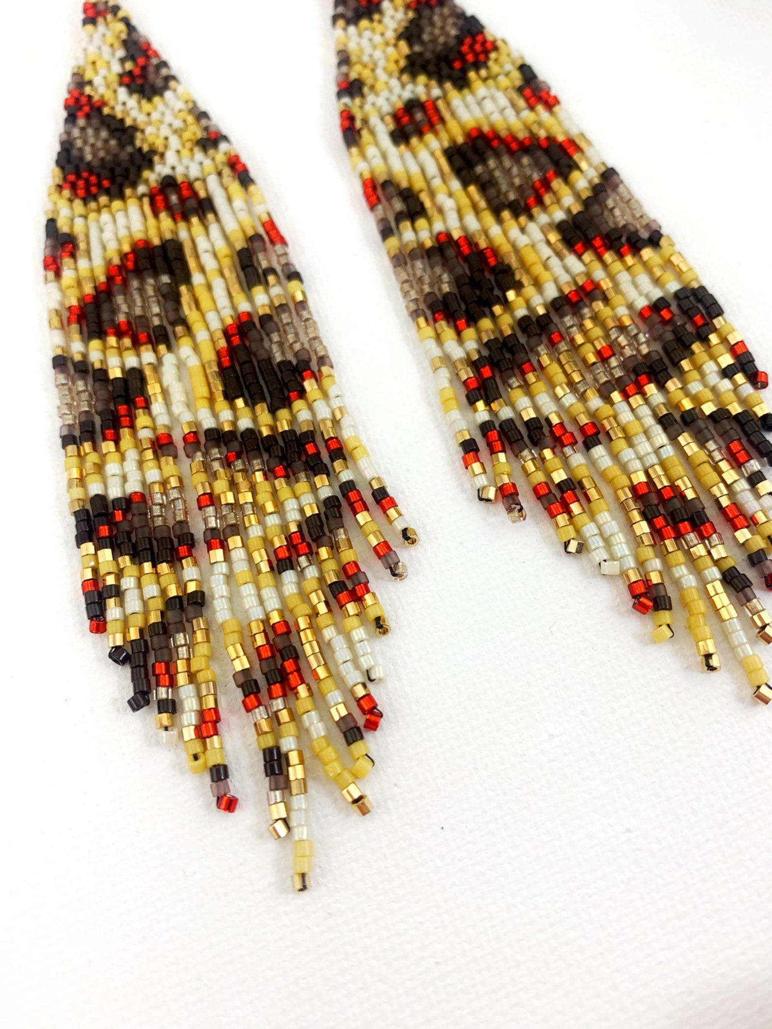 Animal Print Abstract Beaded Earrings Boho Seed Bead - Etsy