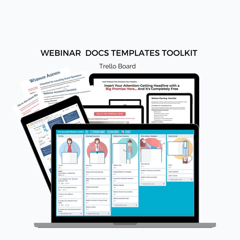 Webinar Template Toolkit: Trello Board, Docs & Planning (digital ...