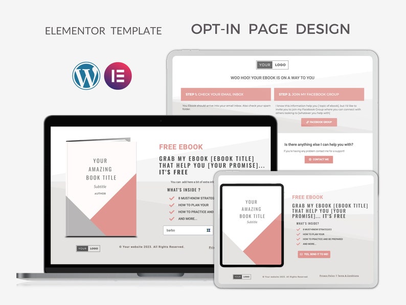 WP Elementor Optin Page Opt-in Page Wordpress Optin Page Elementor ...