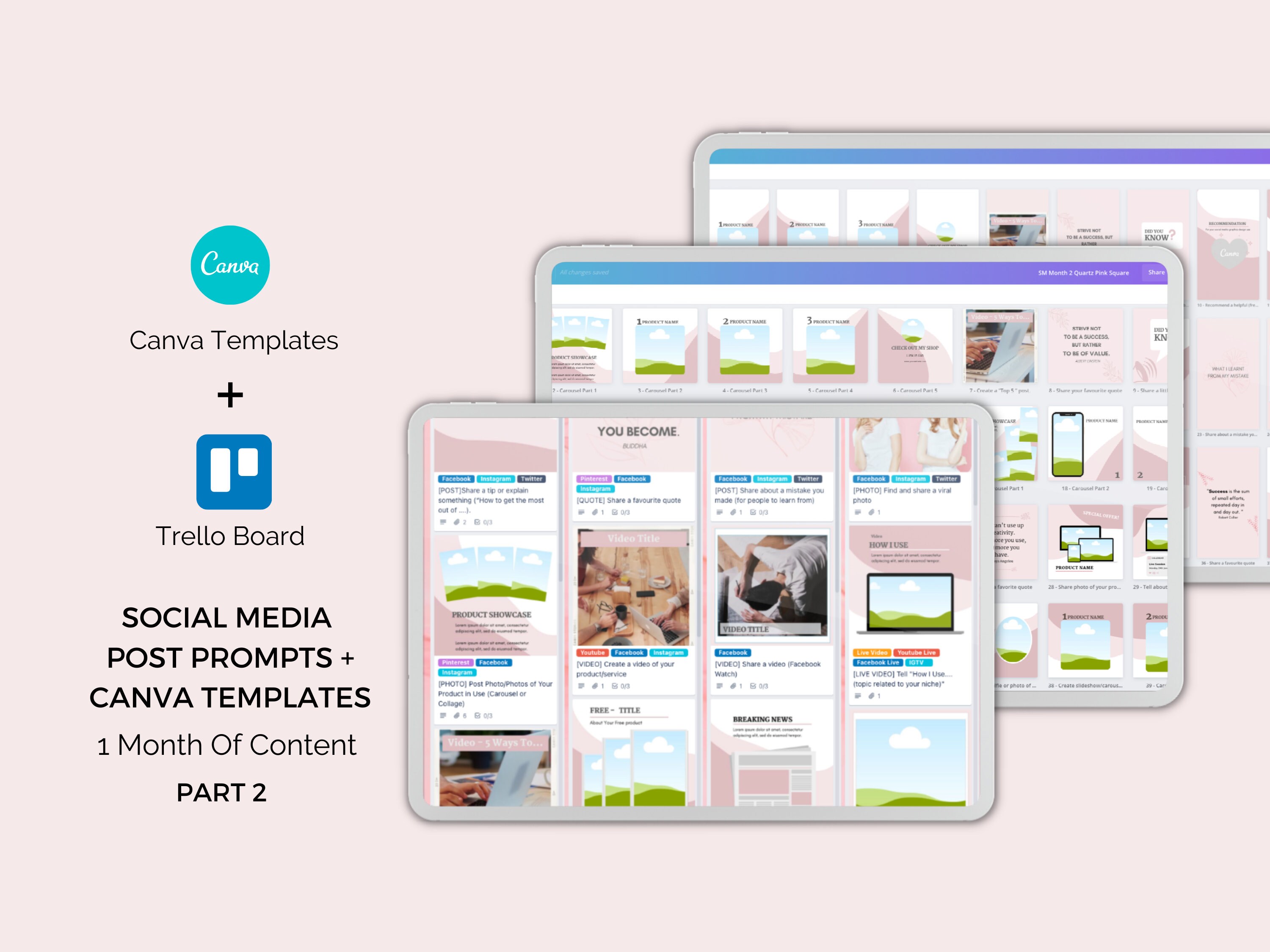 Social Media Posts 31 Prompts Social Media Trello L Canva Templates L ...