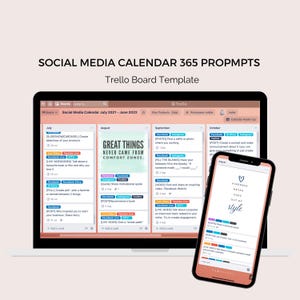365 Social Media Prompts Calendar: Trello Board Template (digital ...