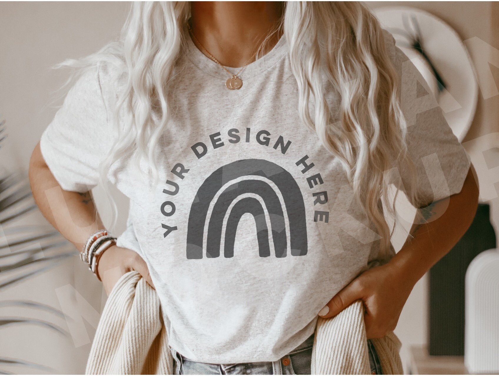 Bella Canvas 3001 ASH Shirt Mockup Model Mockup Ash - Etsy 日本