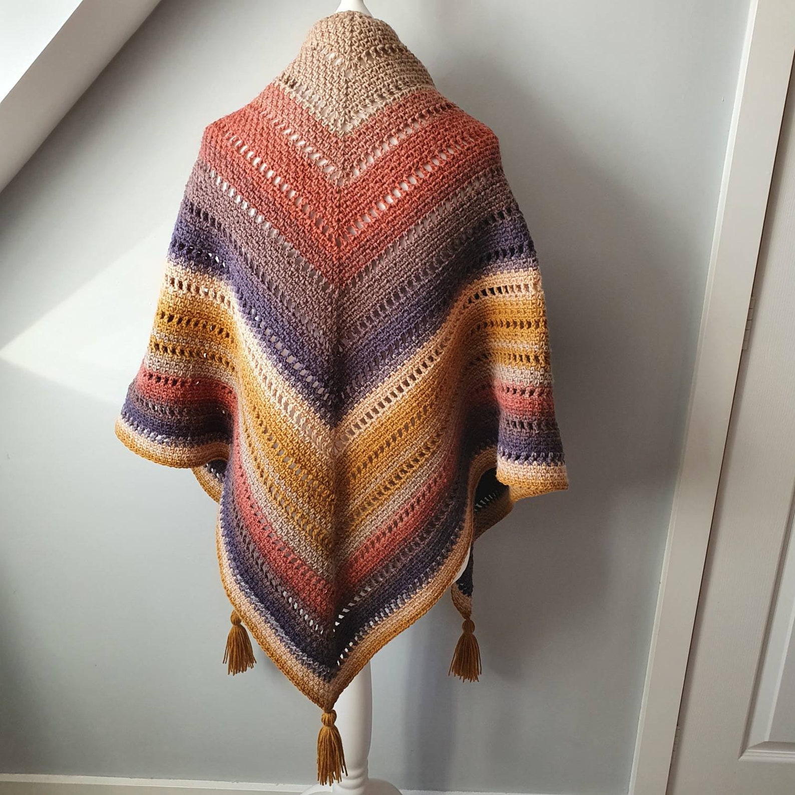 Chunky Warm Crochet Shawl in Lion Brand Mandala 'Centaurs | Etsy