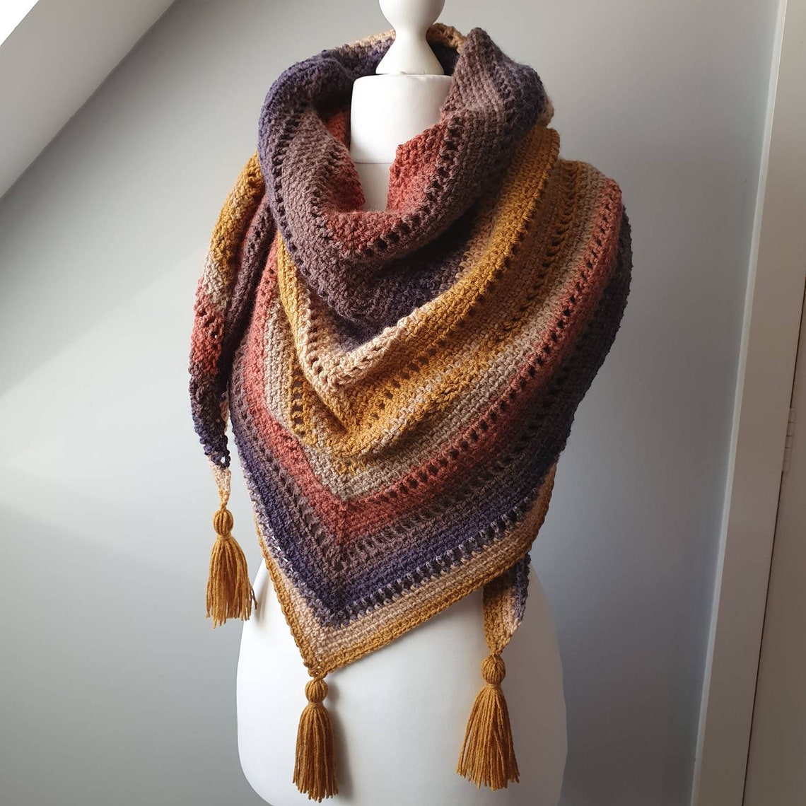 Chunky Warm Crochet Shawl in Lion Brand Mandala 'Centaurs | Etsy