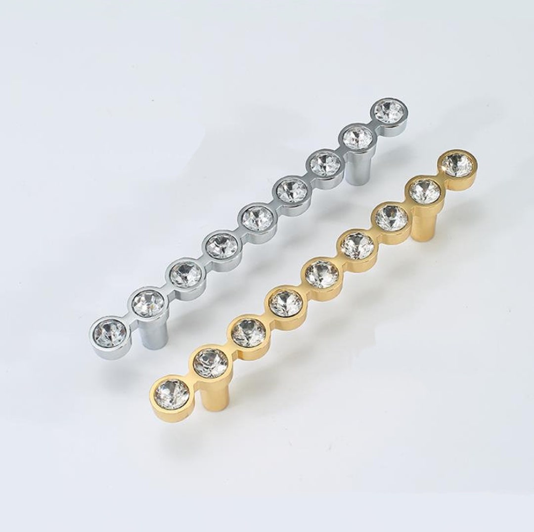 Golden Wardrobe Handle With Diamonds Gold Bright Silver (chrome ...