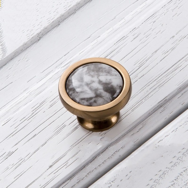 Marble Bronze Knob Kitchen Cabinet Pulls Drawer Knob Pull - Etsy