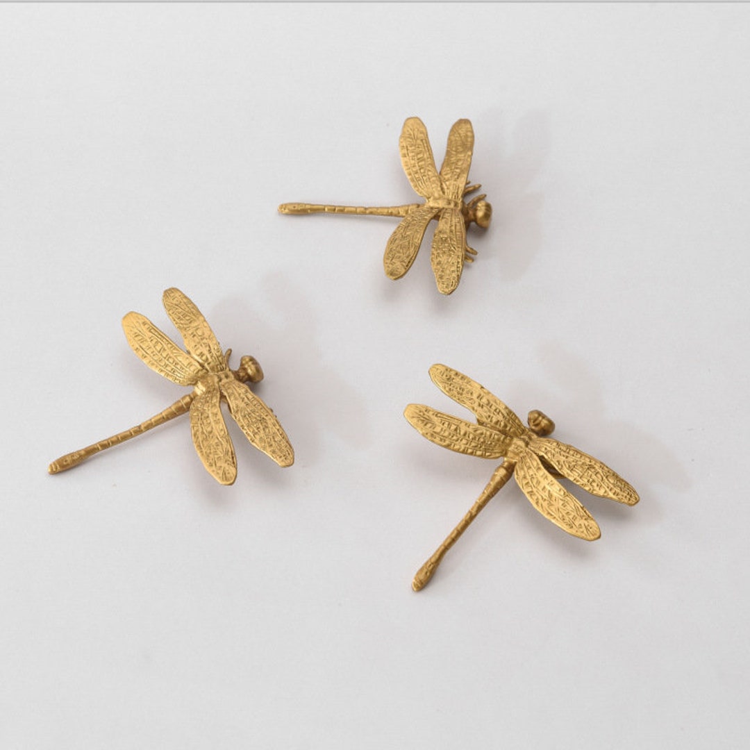 Dragonfly Knobs Handles Brass Handles Pulls Dresser Drawer Pulls Knobs Cabinet Door Handles ...