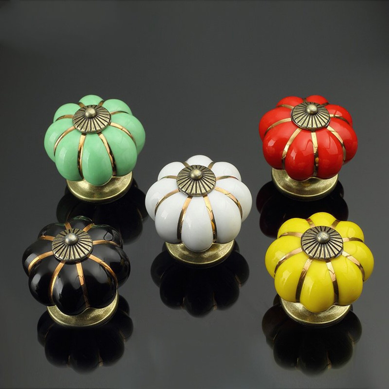 Colorful Cabinet Knobs / Dresser Knobs Drawer Pulls Knob Handles Kids / Green Yellow Red White ...
