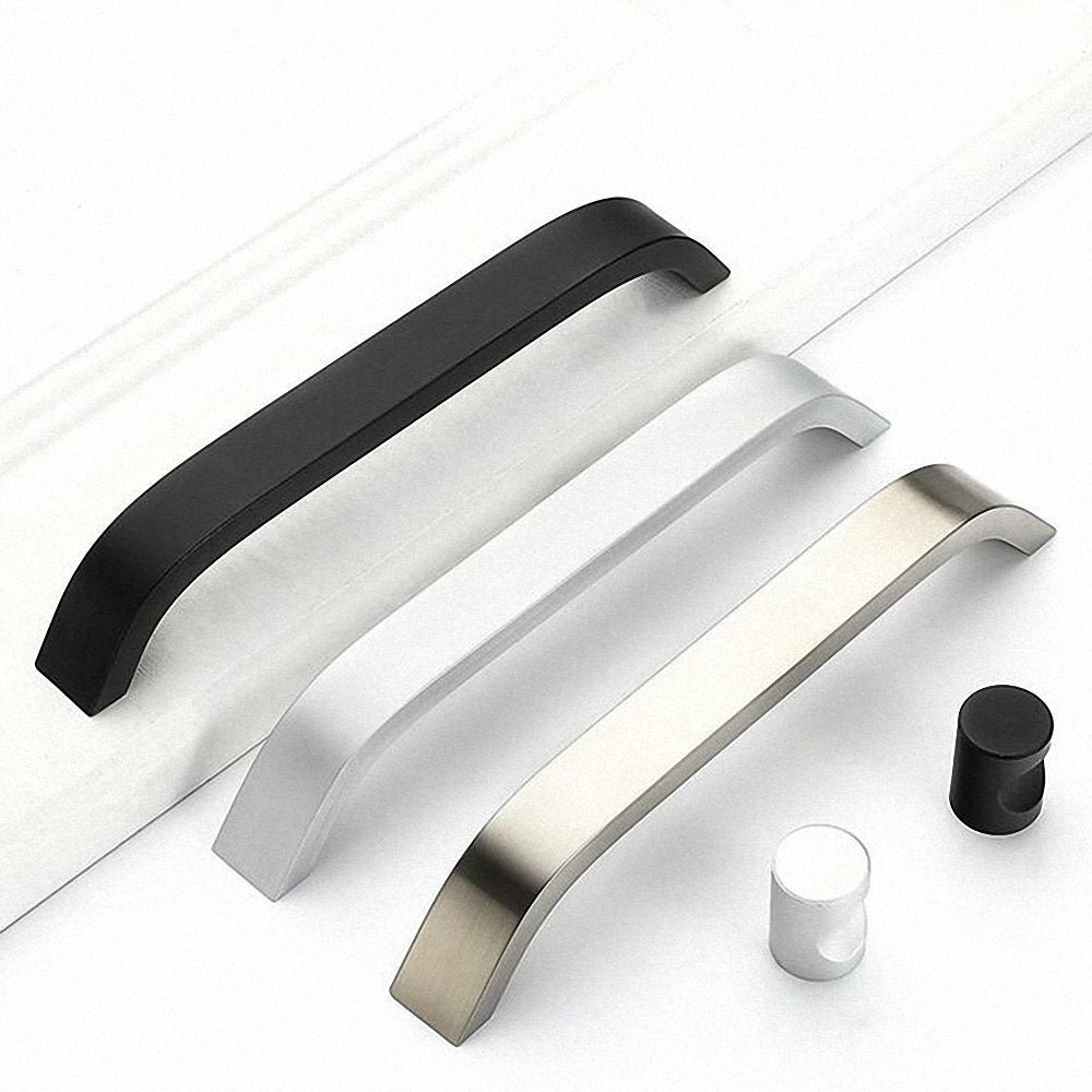 Brushed Silver/Black/Silver White Kitchen Cabinet Knobs Pulls | Etsy