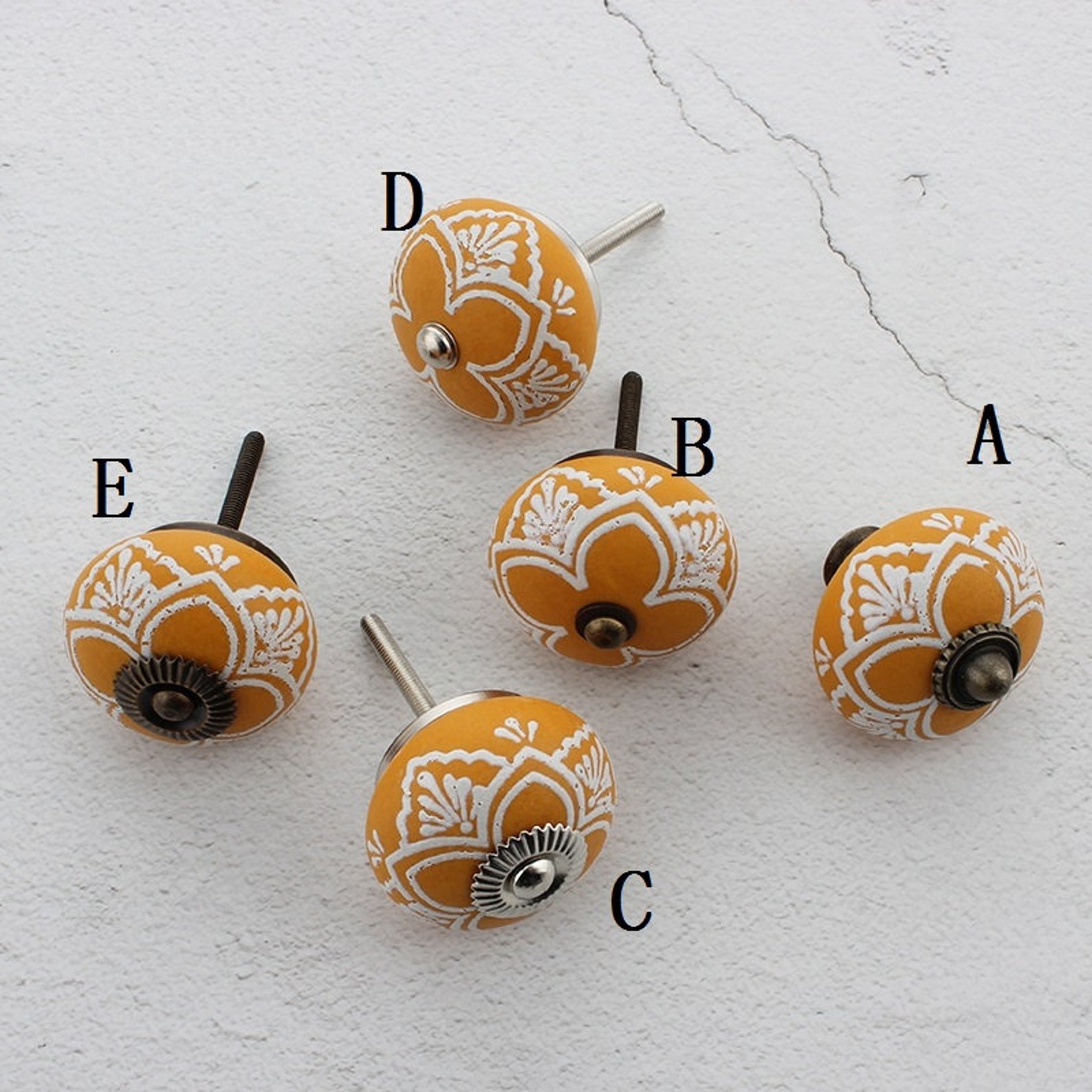 Ceramic Door Knobs Color Porcelain ethnic style Knobs Drawer | Etsy