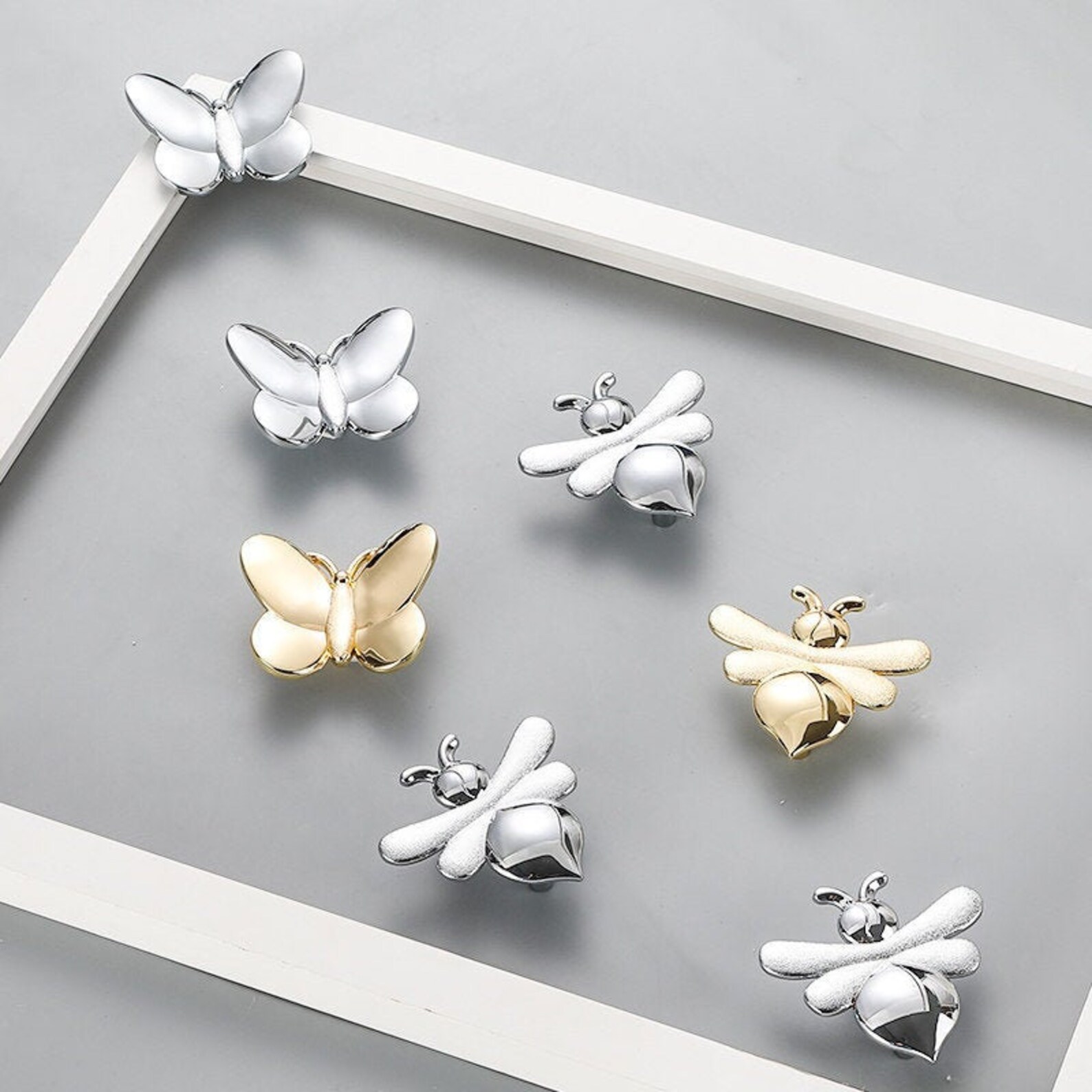 Butterflies and Bees Knob Kitchen Cabinet Pulls Drawer Knob | Etsy