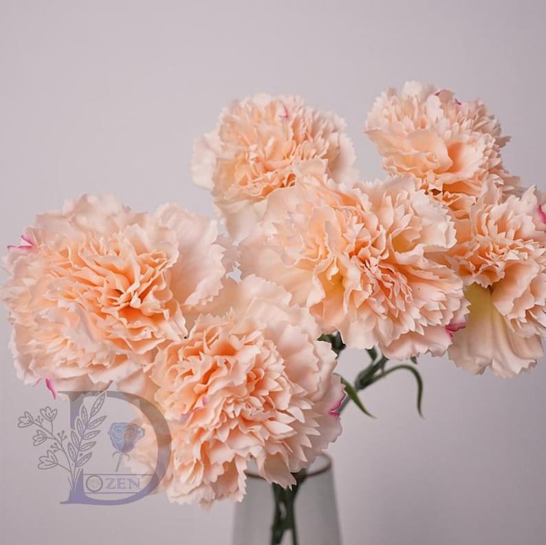 20" Real Touch Artificial Carnation, DIY Artificial Flower for Wedding ...