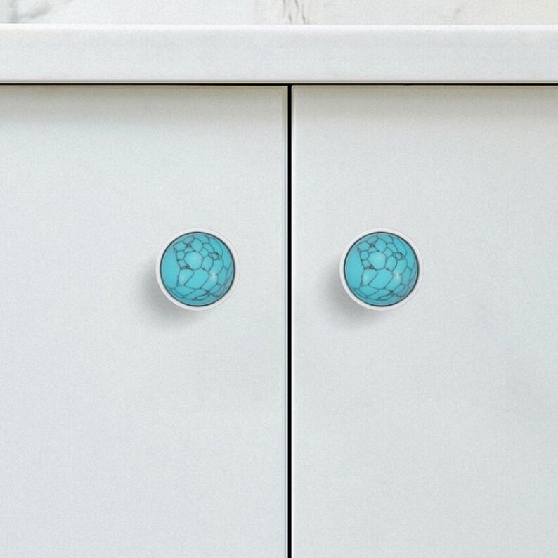 Color Agate Turquoise Knobs Kitchen Cabinet Pulls Knobs Drawer | Etsy