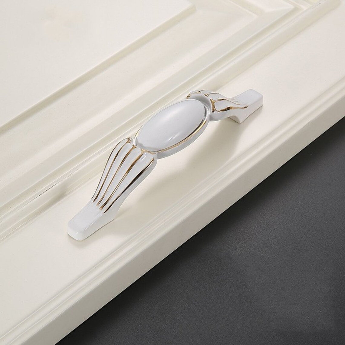 White Kitchen Cabinet Knobs Handle Pulls Dresser Drawer Pulls - Etsy