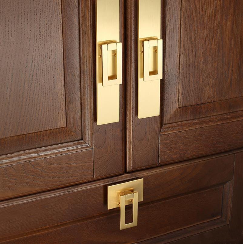 Square Handle Brass Handle Dresser Knobs Drawer Pull Handles - Etsy