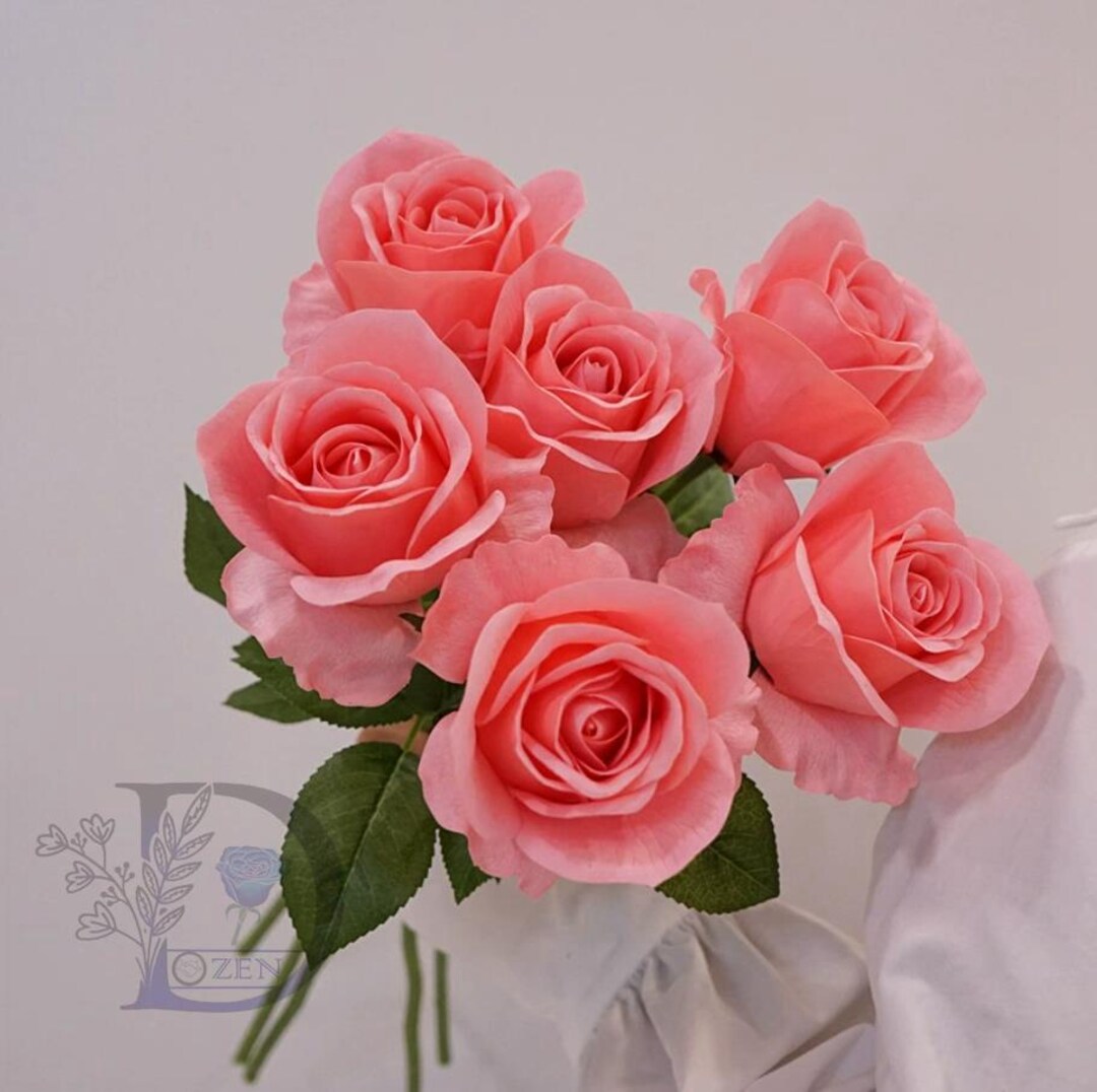 19"aritificial White Red Roses, Realistic Roses,aritificial Flowers ...