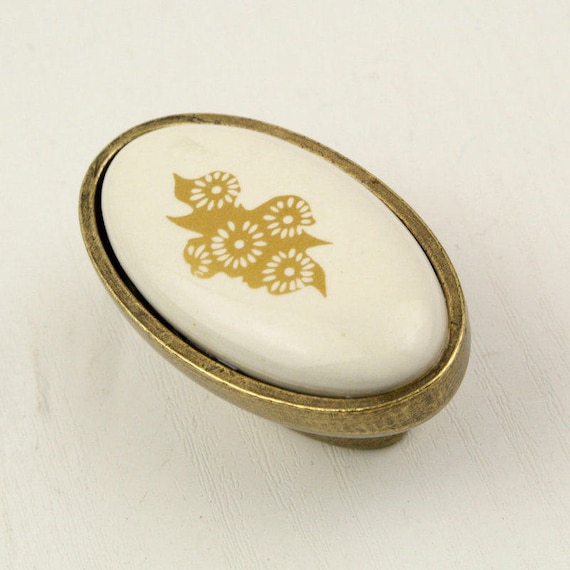 Oval Ceramic Drawer Marble Kitchen Cabinet Kitchen Door Handle | Etsy