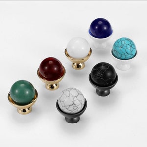 Color Agate Turquoise Knobs Kitchen Cabinet Pulls Knobs Drawer Handles ...