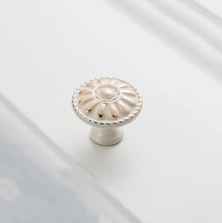 White Gold Knob Kitchen Cabinet Pulls Handles Drawer Knob Pull - Etsy