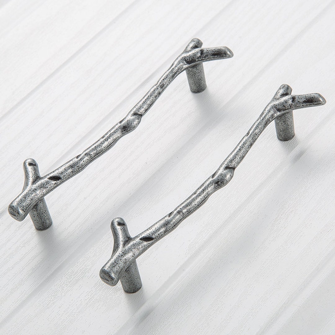 Tree Branches Handles Antique Silver Cabinet Pull Handle Knob Twigs ...