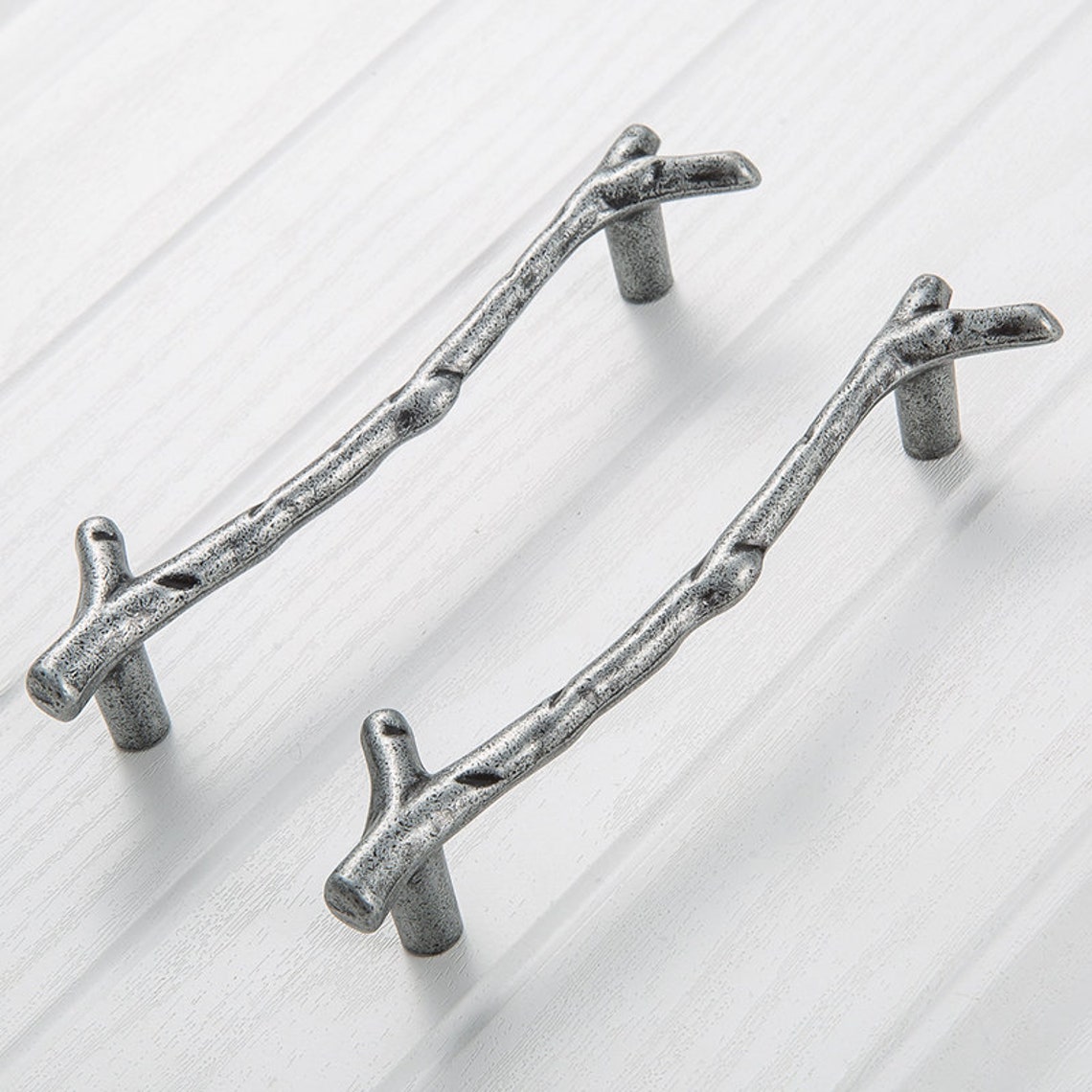 Tree Branches Handles Antique Silver Cabinet Pull Handle Knob | Etsy
