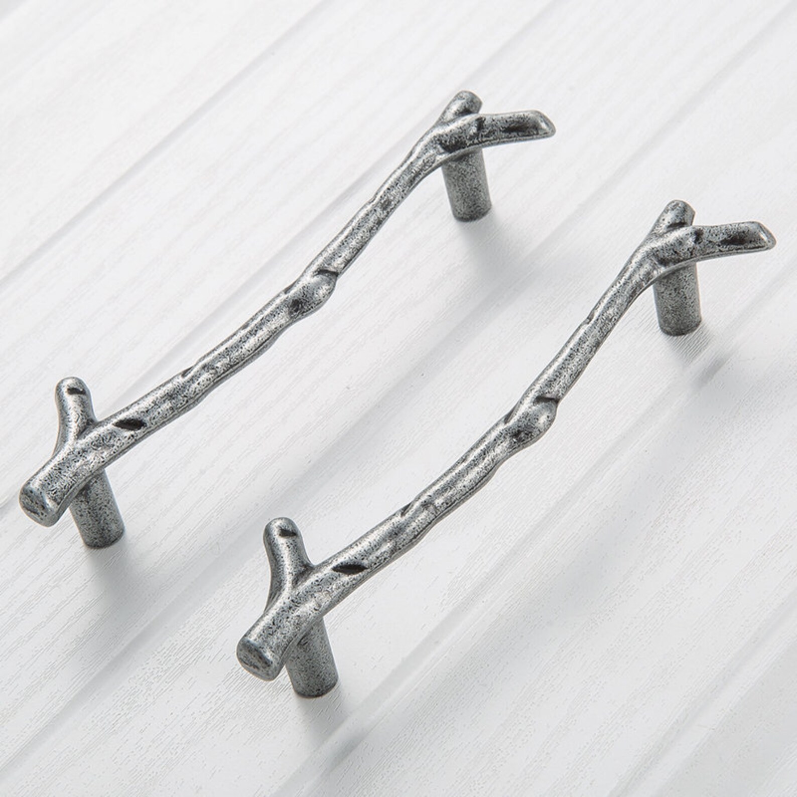 Tree Branches Handles Antique Silver Cabinet Pull Handle Knob | Etsy