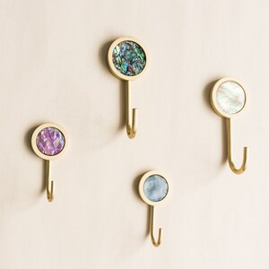 Colorful Shells Hooks Pink White Green Hooks Wall Hooks Coat Hangers ...